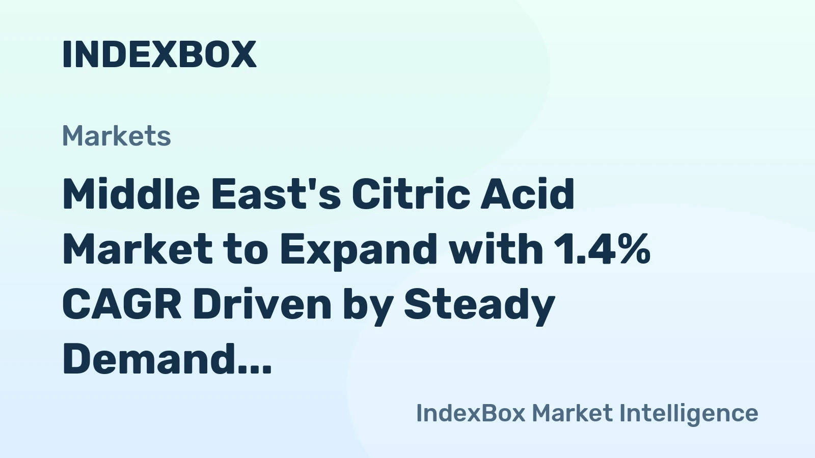 Middle East's Citric Acid Market to Expand with 1.4% CAGR Driven by Steady Demand Growth