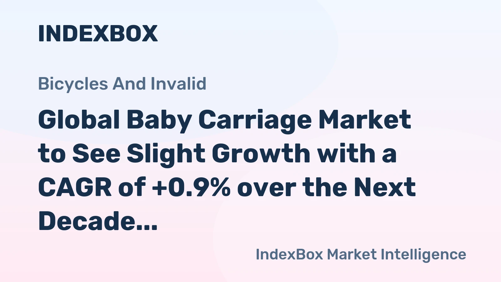 Global Baby Carriage Market to See Slight Growth with a CAGR of +0.9% over the Next Decade