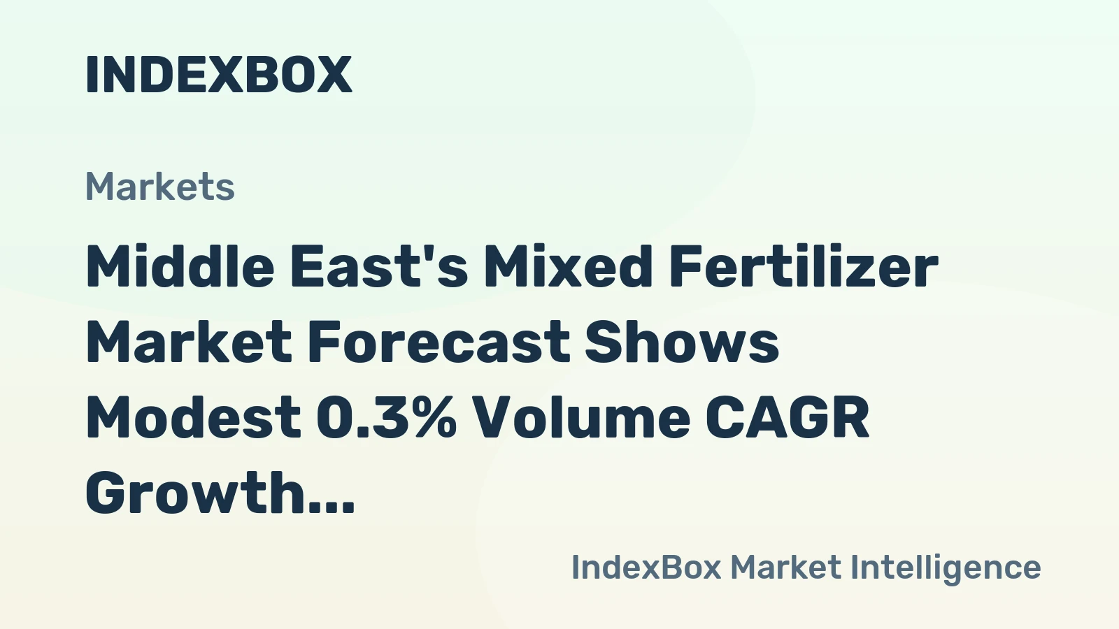 Middle East's Mixed Fertilizer Market Forecast Shows Modest 0.3% Volume CAGR Growth Through 2035