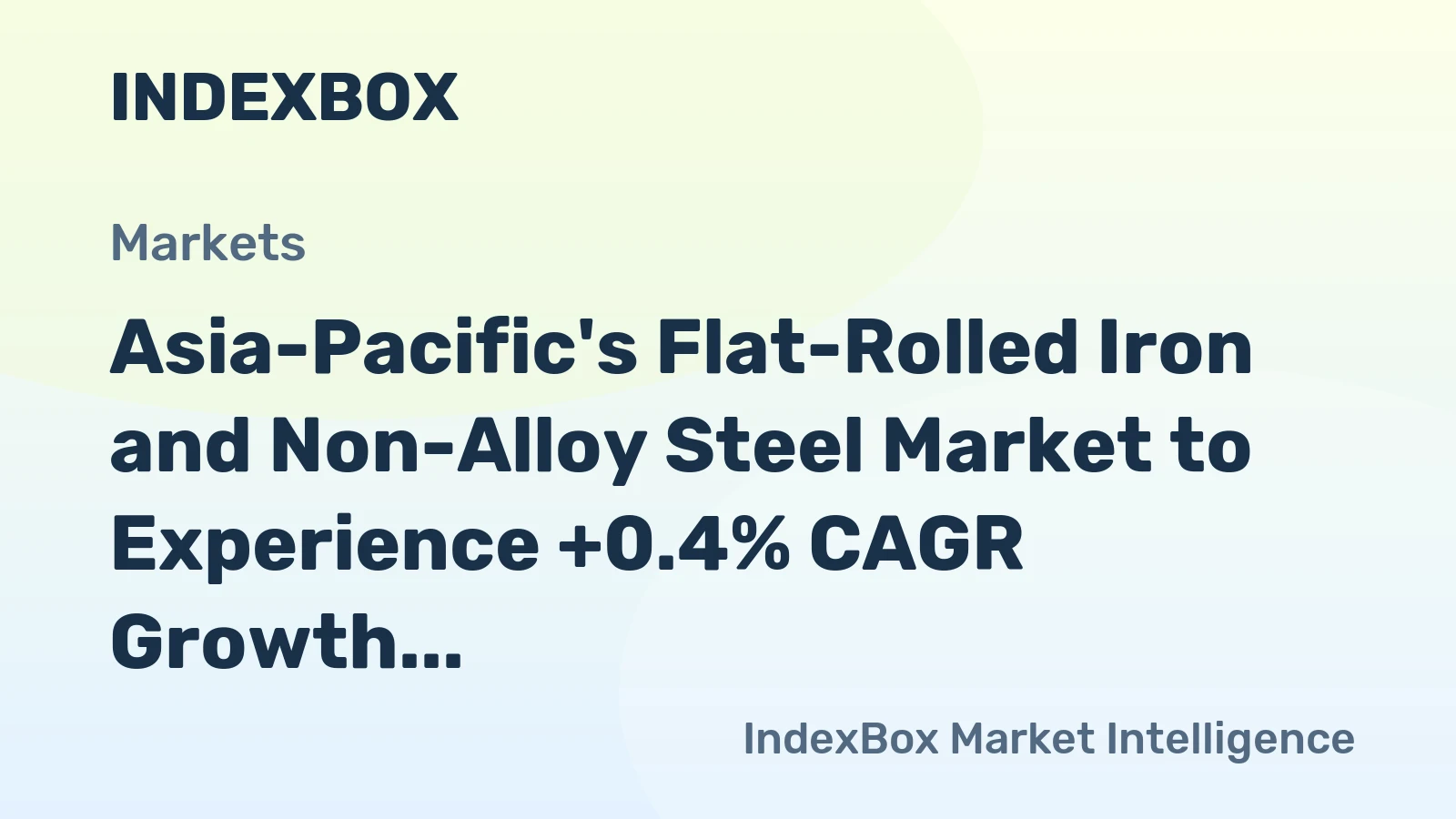 Asia-Pacific's Flat-Rolled Iron and Non-Alloy Steel Market to Experience +0.4% CAGR Growth from 2024 to 2035