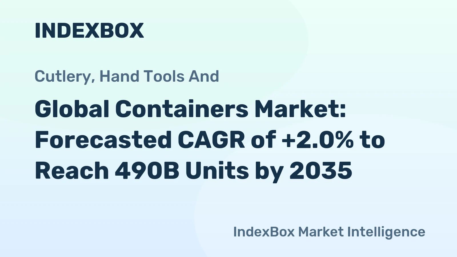 Global Containers Market: Forecasted CAGR of +2.0% to Reach 490B Units by 2035