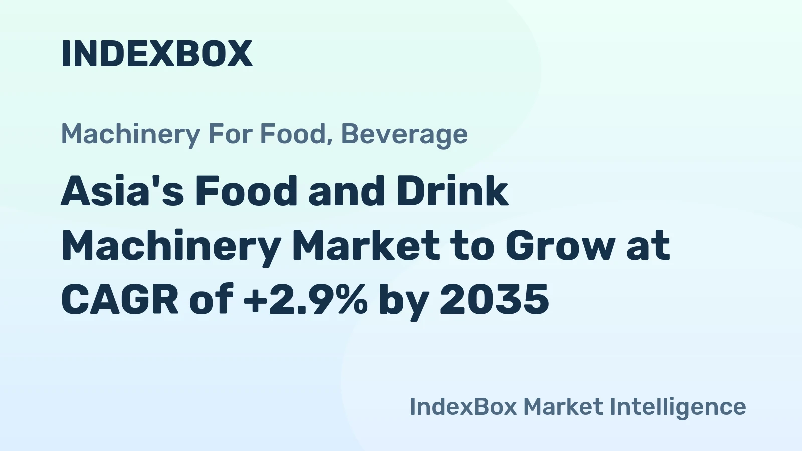 Asia's Food and Drink Machinery Market to Grow at CAGR of +2.9% by 2035