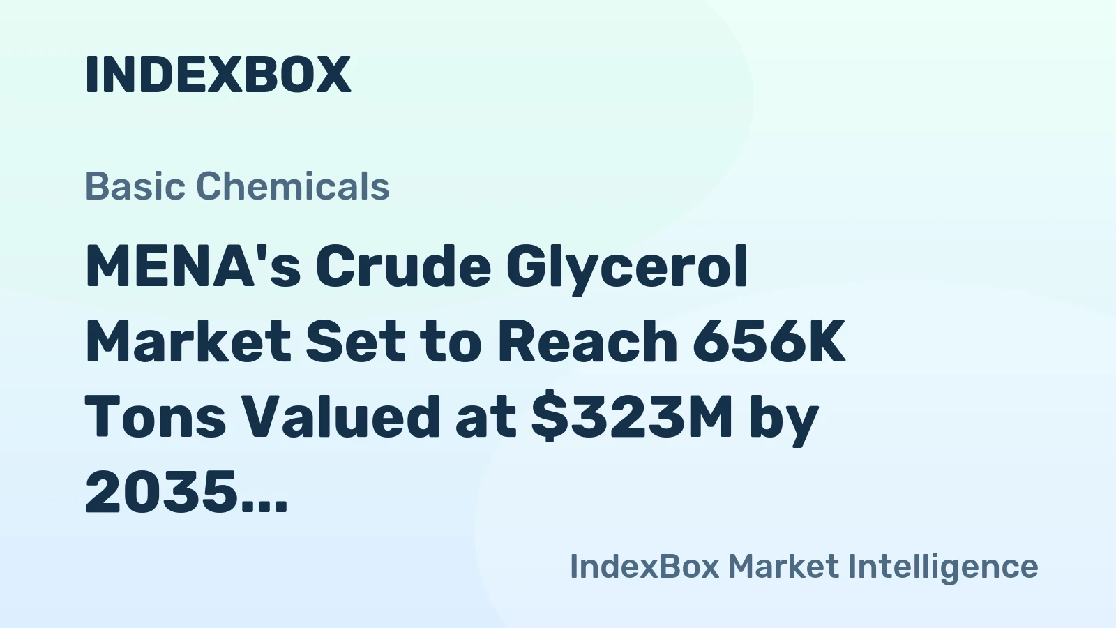 MENA's Crude Glycerol Market Set to Reach 656K Tons Valued at $323M by 2035