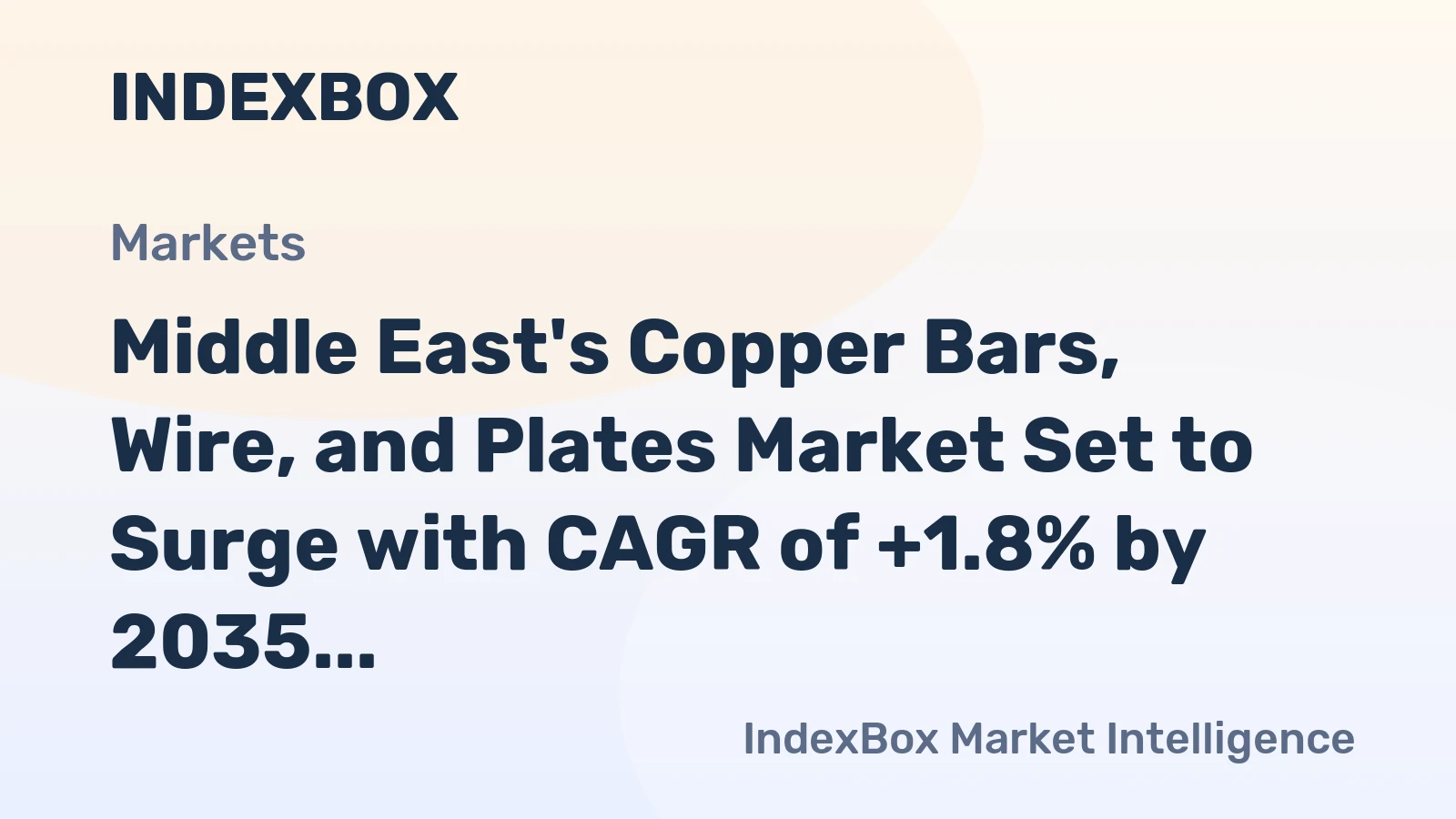 Middle East's Copper Bars, Wire, and Plates Market Set to Surge with CAGR of +1.8% by 2035