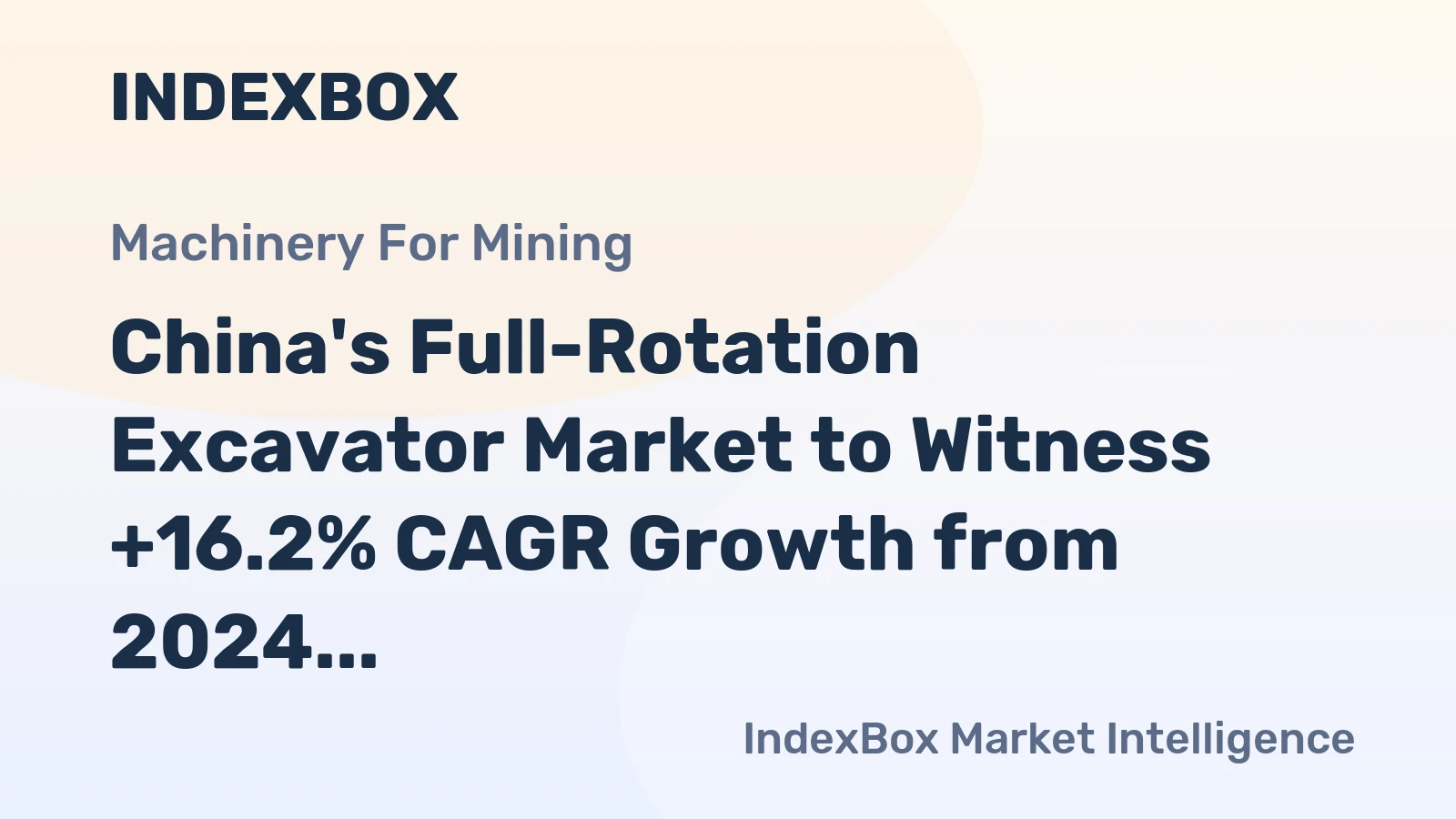 China's Full-Rotation Excavator Market to Witness +16.2% CAGR Growth from 2024 to 2035, Reaching $3.2B