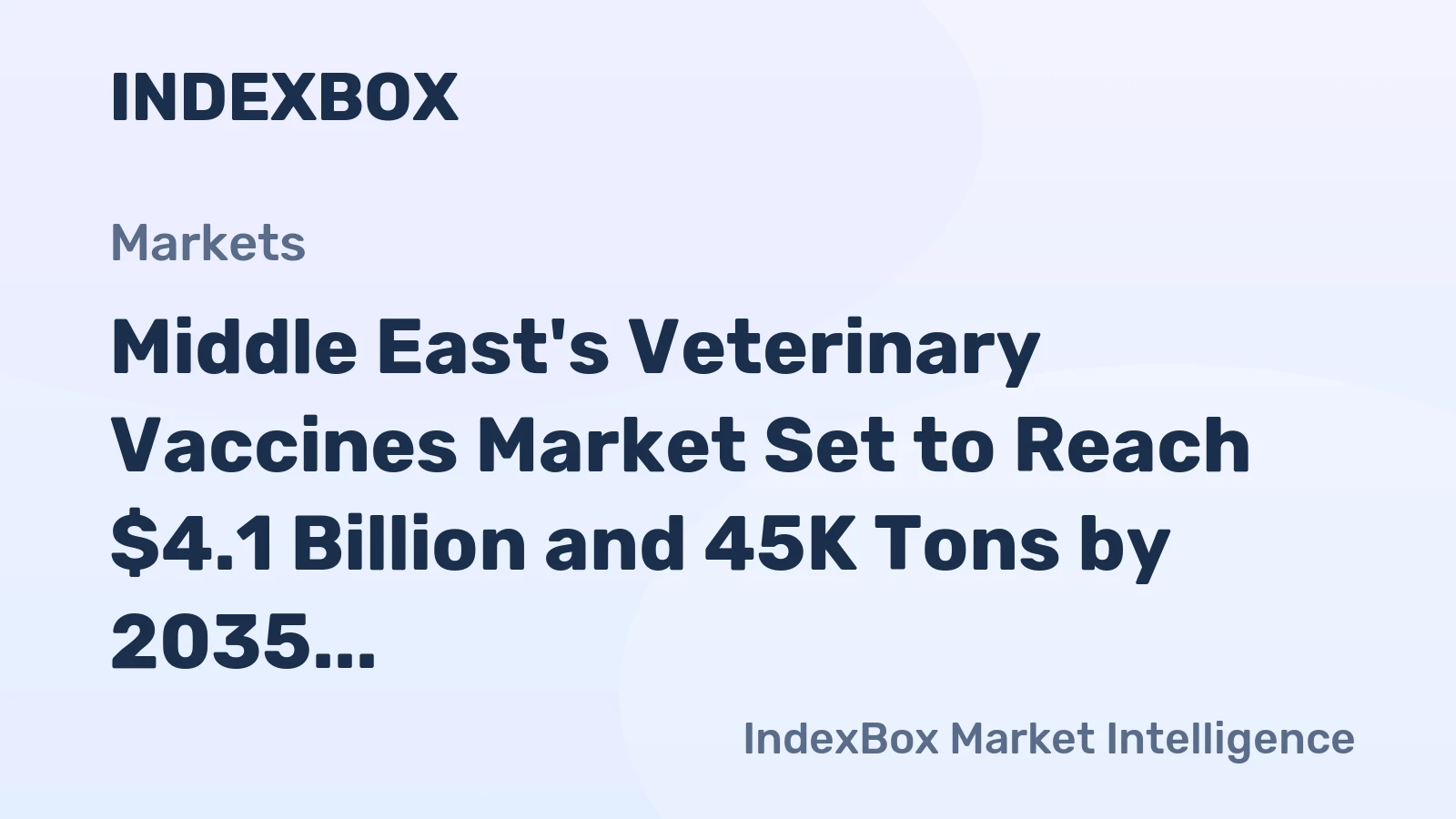 Middle East's Veterinary Vaccines Market Set to Reach $4.1 Billion and 45K Tons by 2035