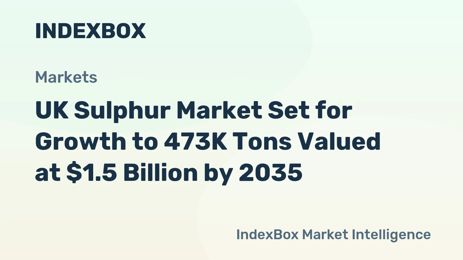 UK Sulphur Market Set for Growth to 473K Tons Valued at $1.5 Billion by 2035