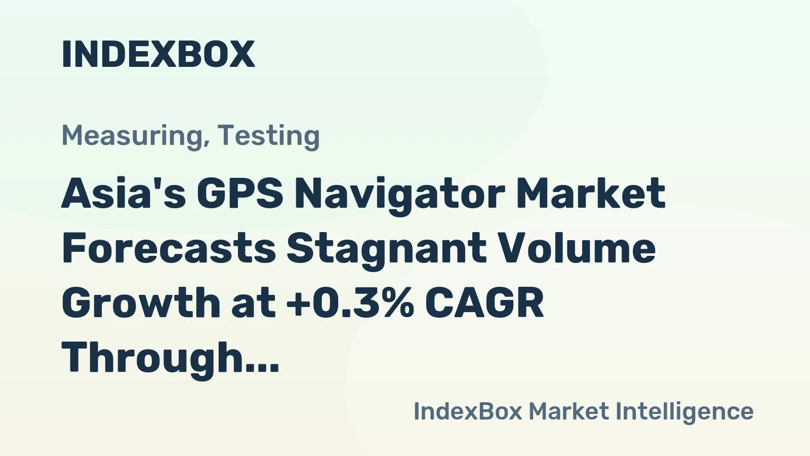 Asia's GPS Navigator Market Forecasts Stagnant Volume Growth at +0.3% CAGR Through 2035