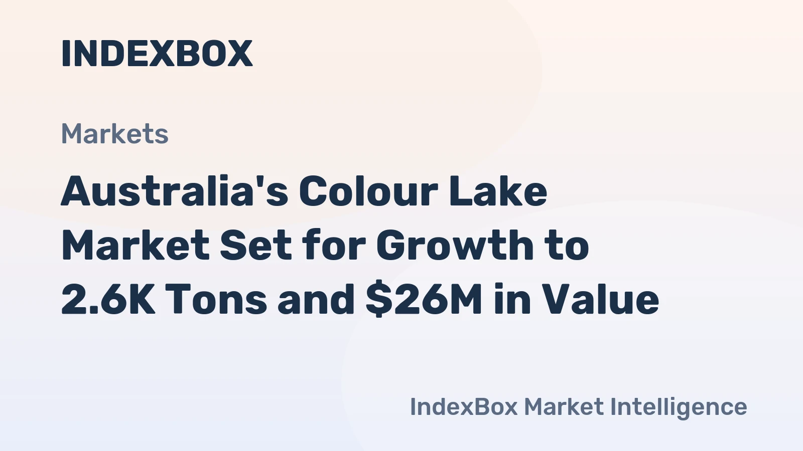 Australia's Colour Lake Market Set for Growth to 2.6K Tons and $26M in Value