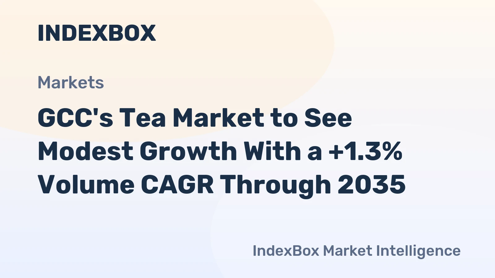 GCC's Tea Market to See Modest Growth With a +1.3% Volume CAGR Through 2035