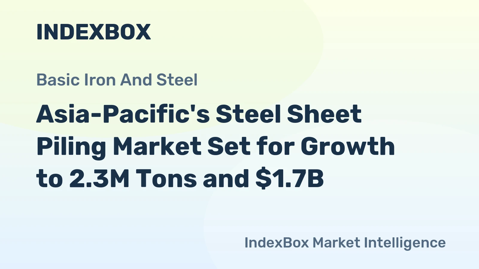 Asia-Pacific's Steel Sheet Piling Market Set for Growth to 2.3M Tons and $1.7B