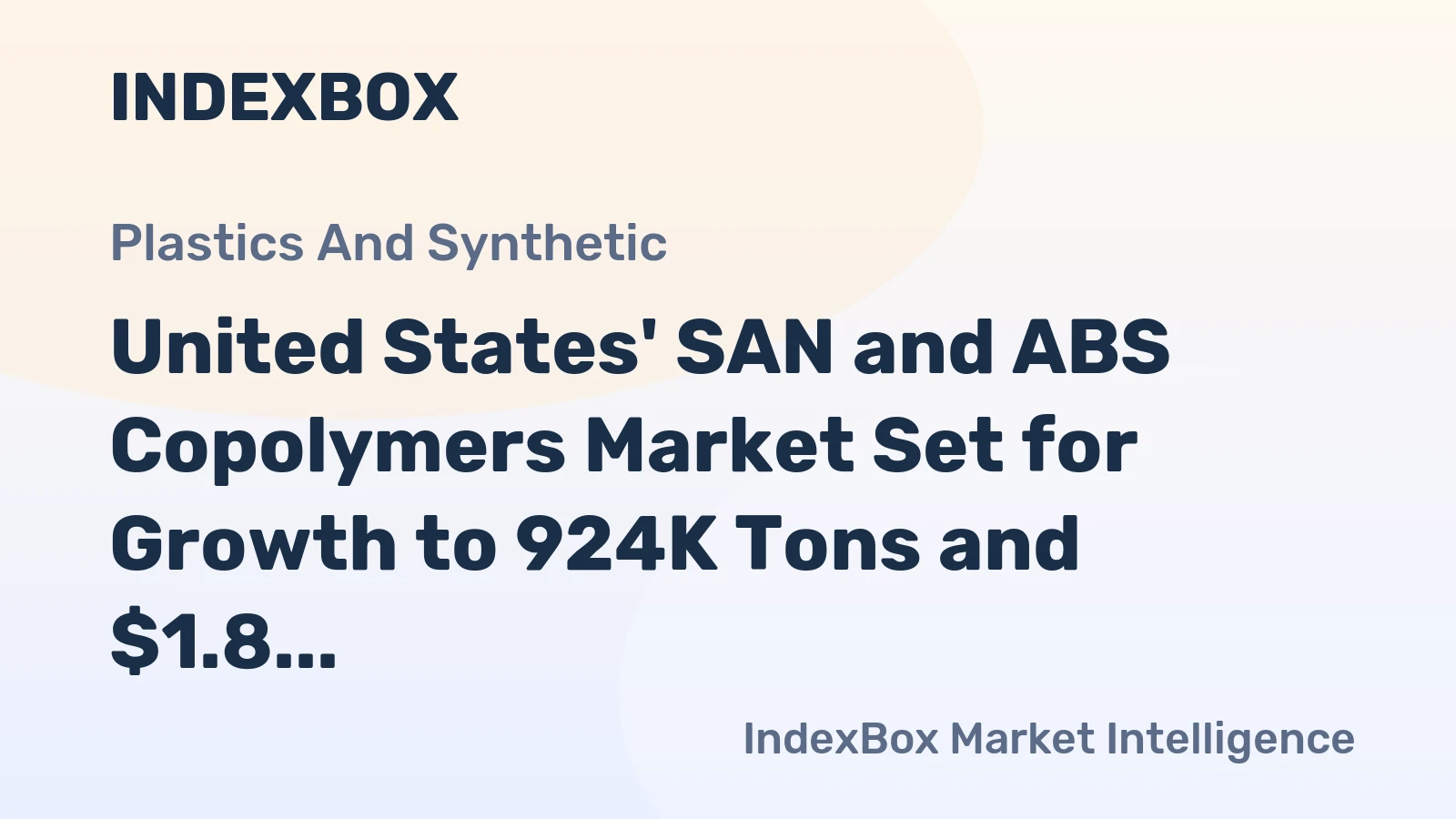 United States' SAN and ABS Copolymers Market Set for Growth to 924K Tons and $1.8 Billion