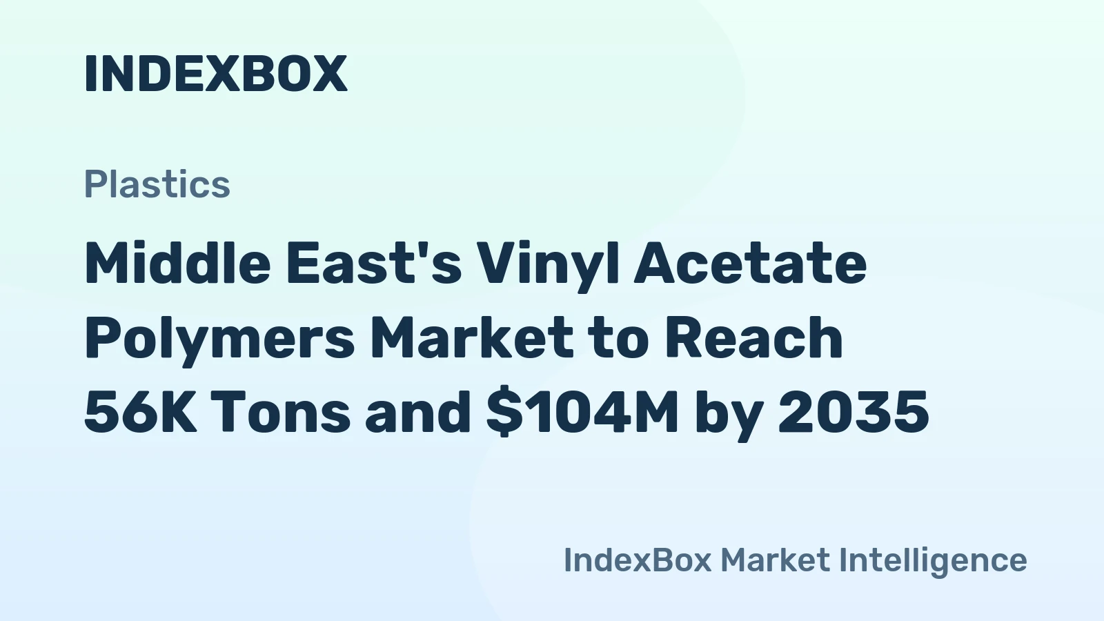 Middle East's Vinyl Acetate Polymers Market to Reach 56K Tons and $104M by 2035