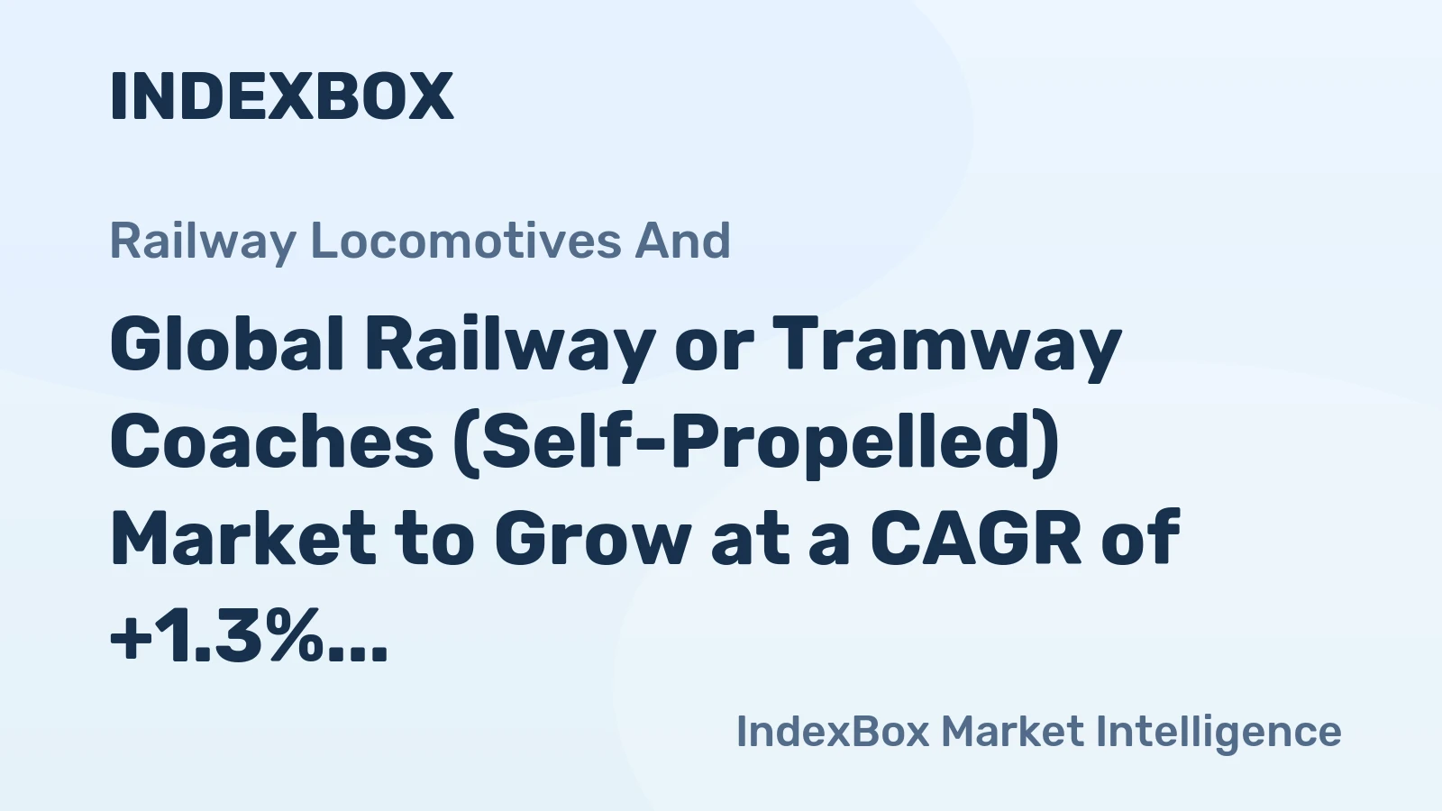 Global Railway or Tramway Coaches (Self-Propelled) Market to Grow at a CAGR of +1.3% from 2024 to 2035