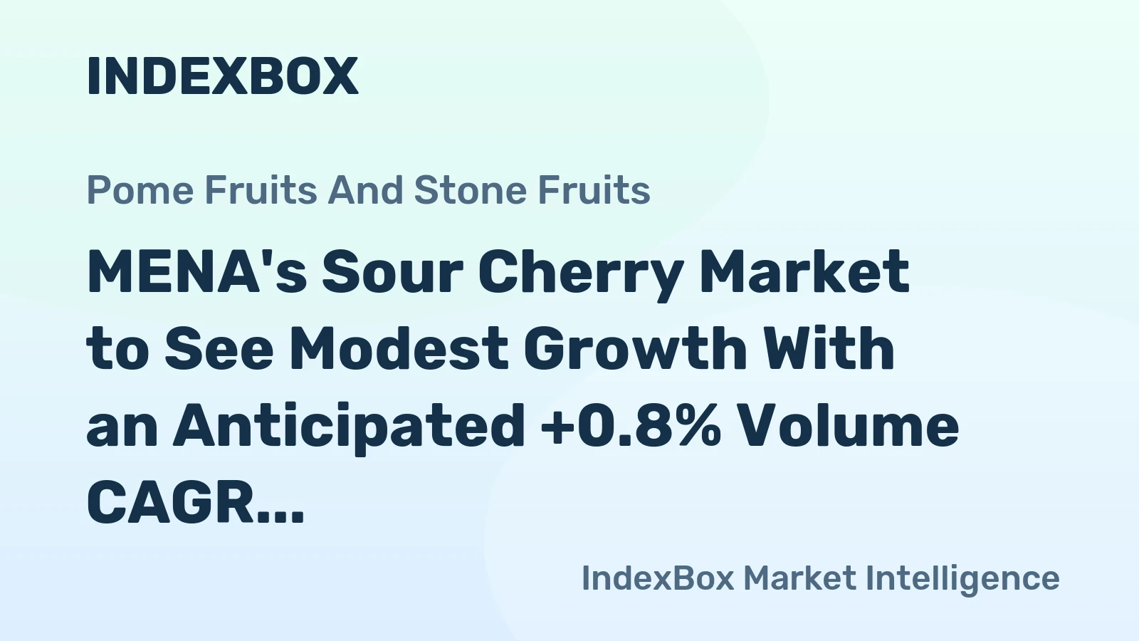 MENA's Sour Cherry Market to See Modest Growth With an Anticipated +0.8% Volume CAGR Through 2035
