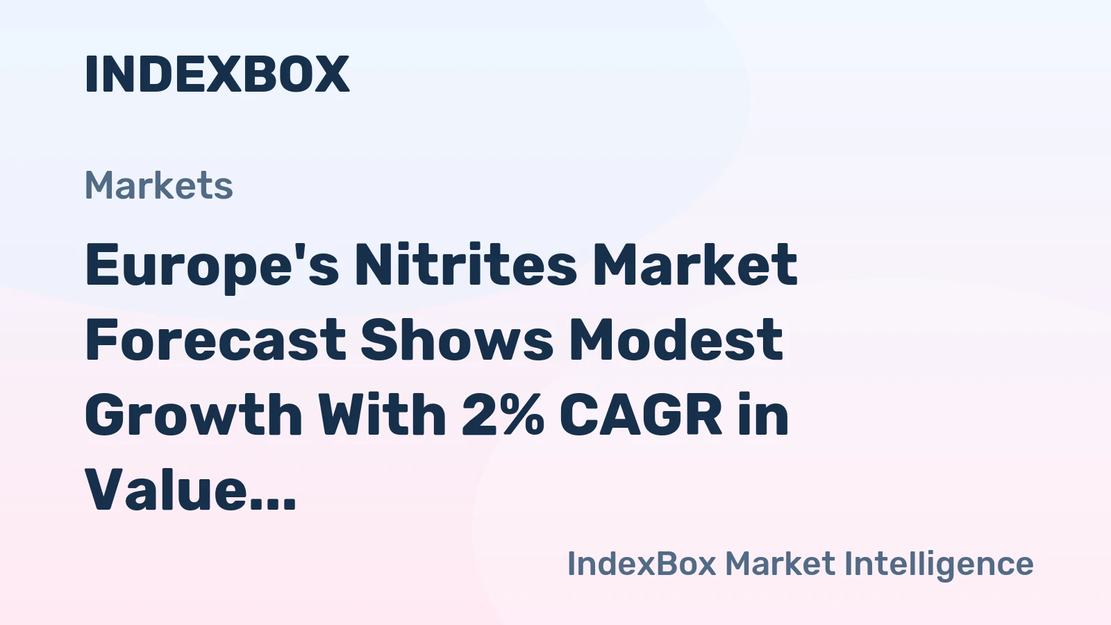 Europe's Nitrites Market Forecast Shows Modest Growth With 2% CAGR in Value Through 2035