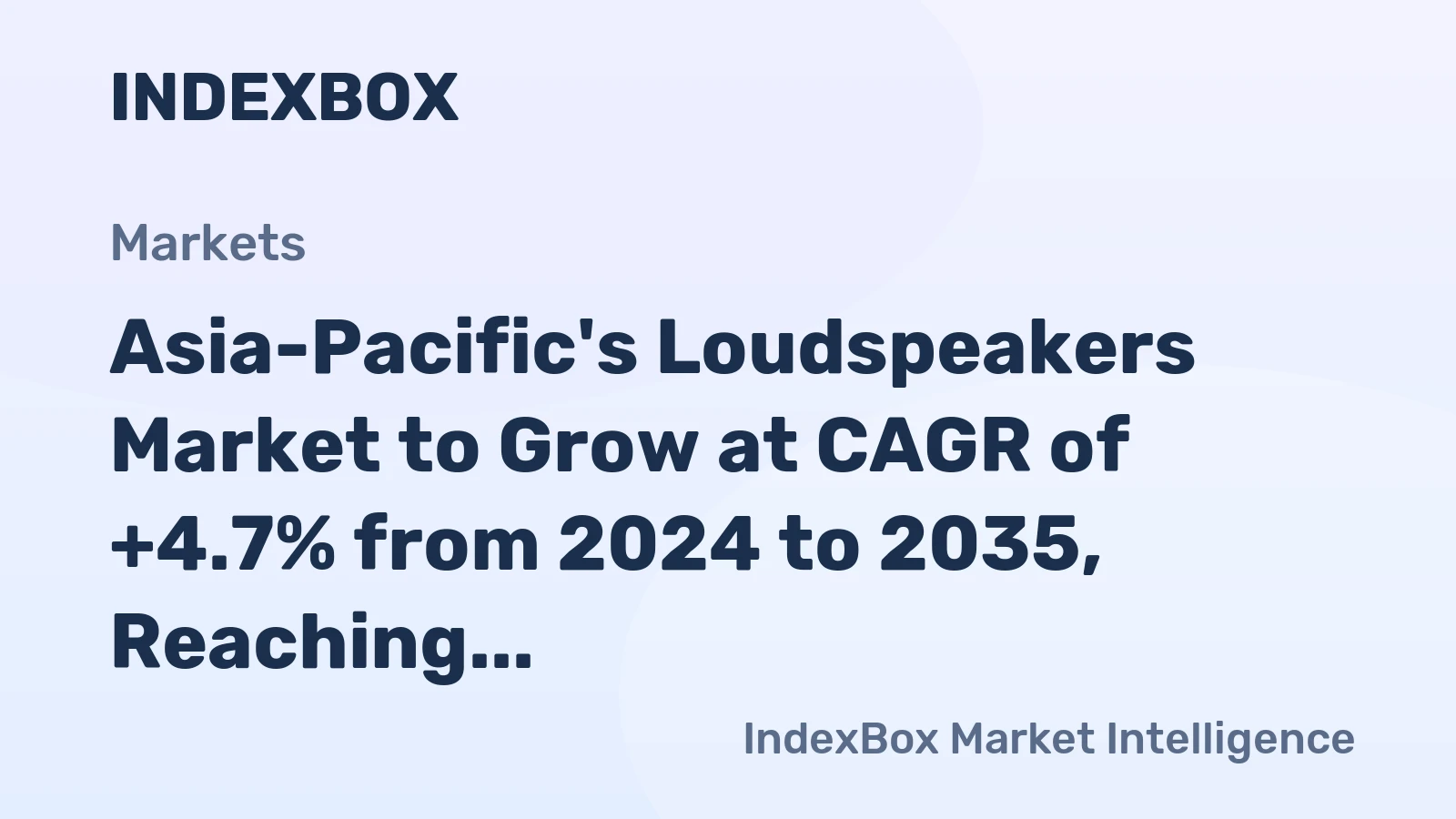Asia-Pacific's Loudspeakers Market to Grow at CAGR of +4.7% from 2024 to 2035, Reaching 4.2B Units