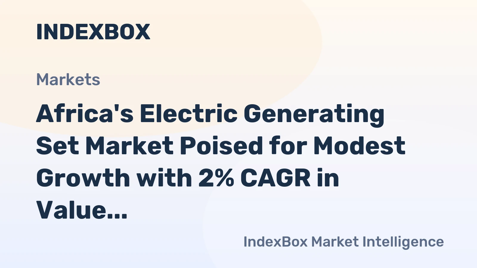 Africa's Electric Generating Set Market Poised for Modest Growth with 2% CAGR in Value Through 2035