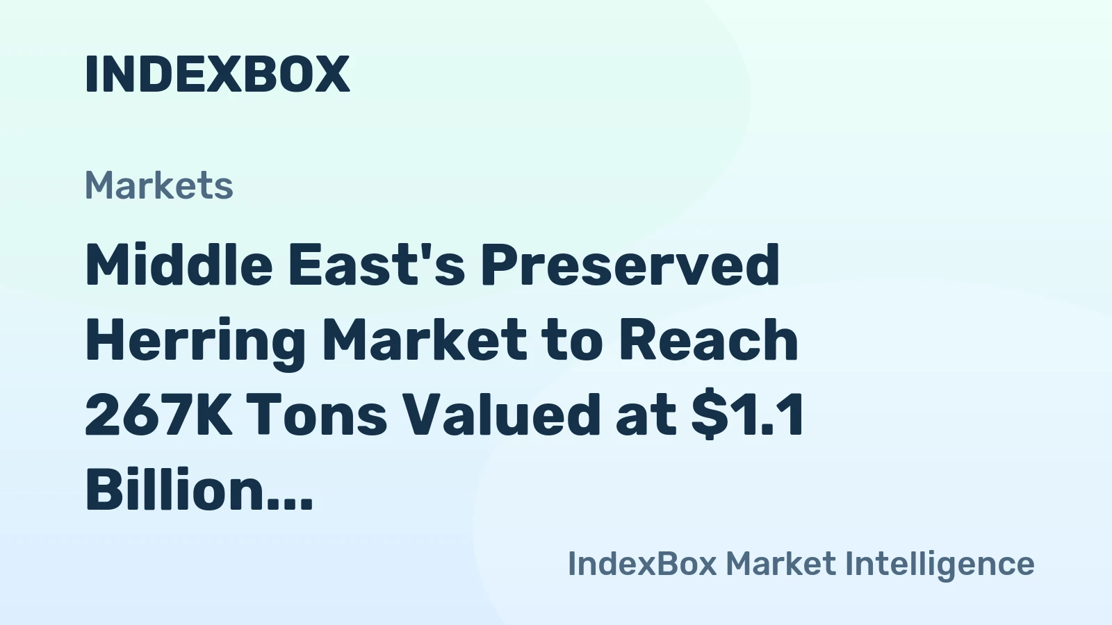 Middle East's Preserved Herring Market to Reach 267K Tons Valued at $1.1 Billion by 2035