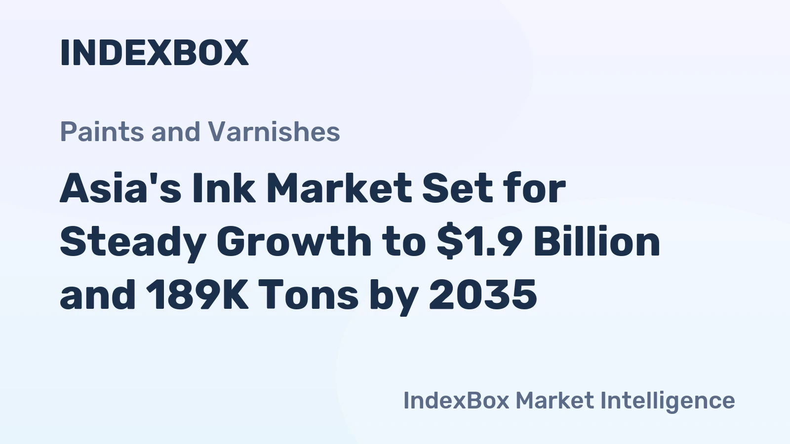 Asia's Ink Market Set for Steady Growth to $1.9 Billion and 189K Tons by 2035