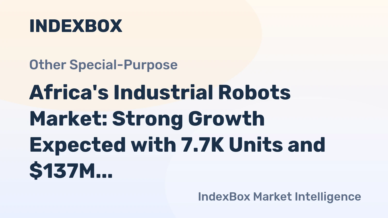 Africa's Industrial Robots Market: Strong Growth Expected with 7.7K Units and $137M in Value by 2035