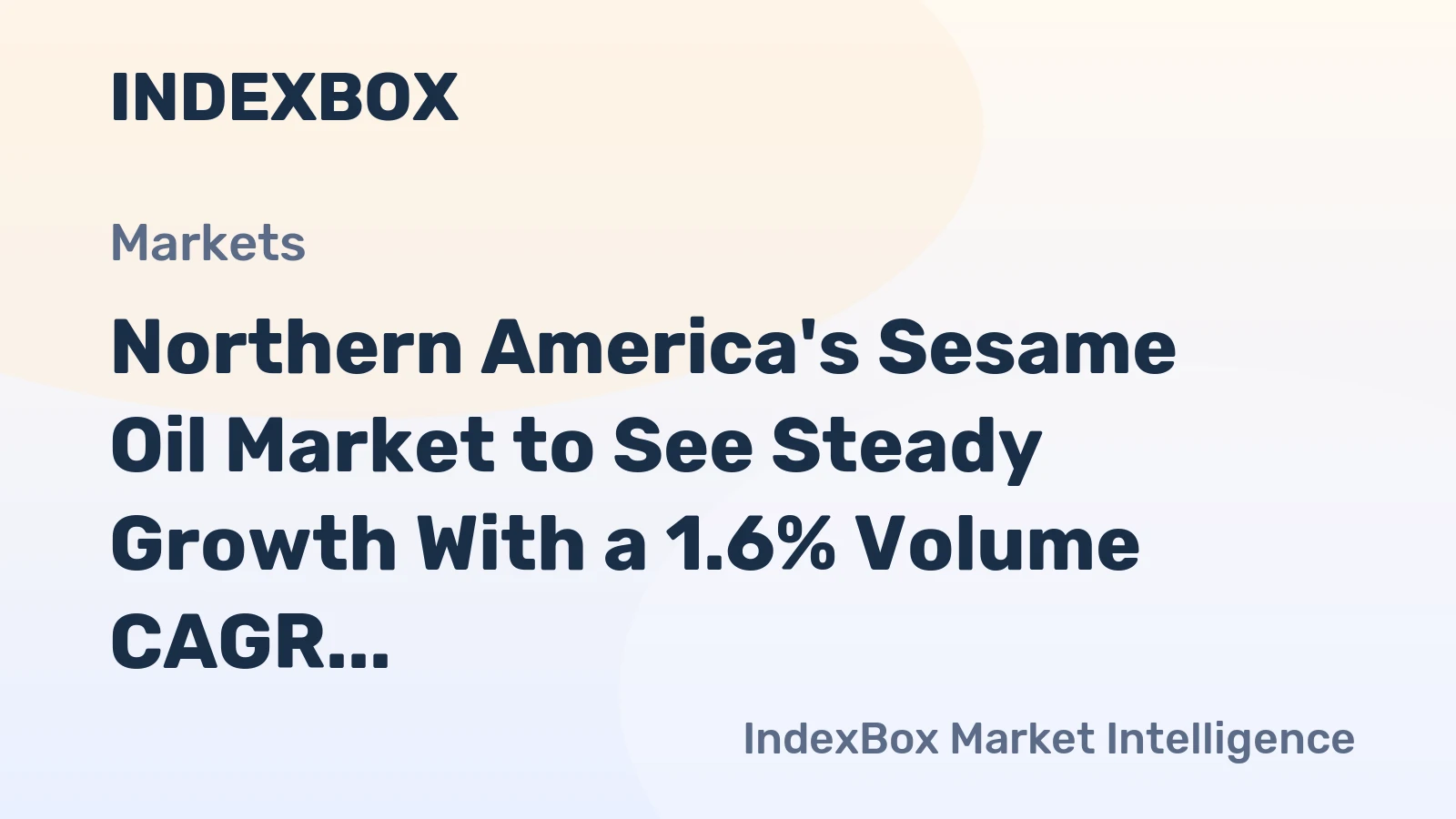 Northern America's Sesame Oil Market to See Steady Growth With a 1.6% Volume CAGR Through 2035