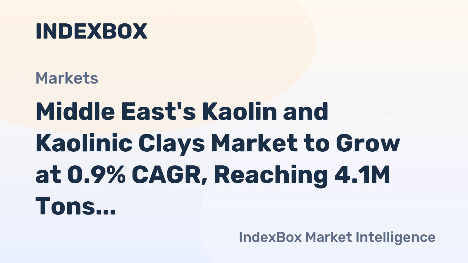Middle East's Kaolin and Kaolinic Clays Market to Grow at 0.9% CAGR, Reaching 4.1M Tons by 2035