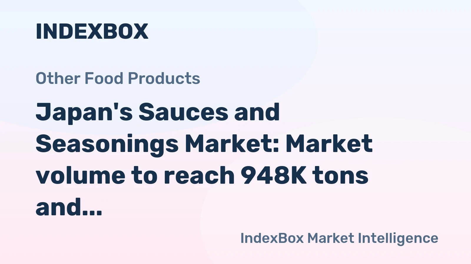 Japan's Sauces and Seasonings Market: Market volume to reach 948K tons and market value to hit $3B by 2035, driven by increasing demand