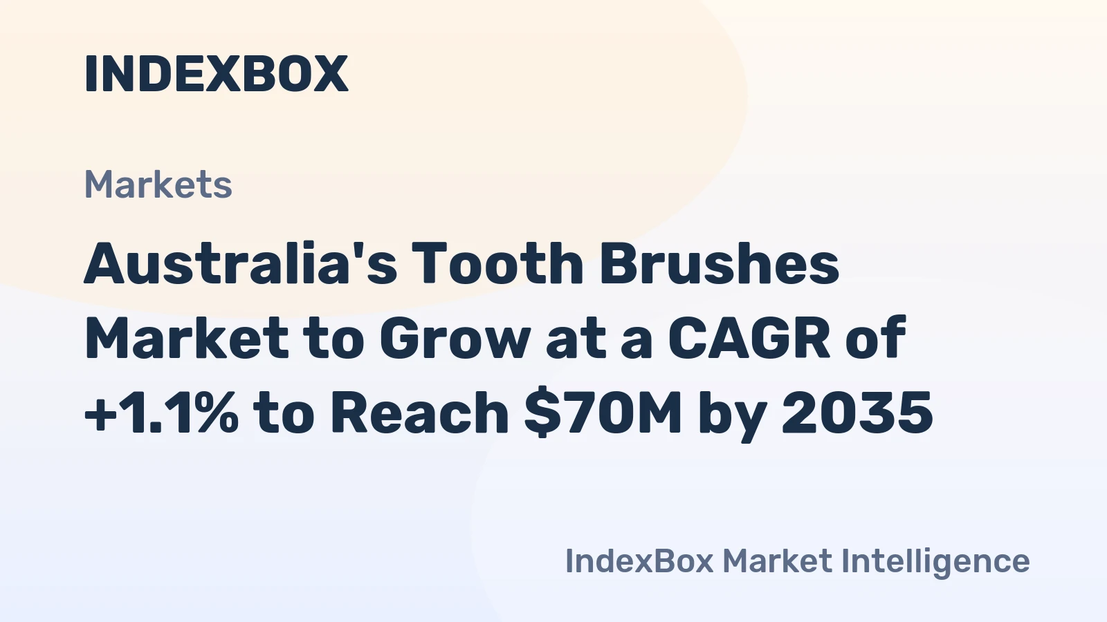Australia's Tooth Brushes Market to Grow at a CAGR of +1.1% to Reach $70M by 2035