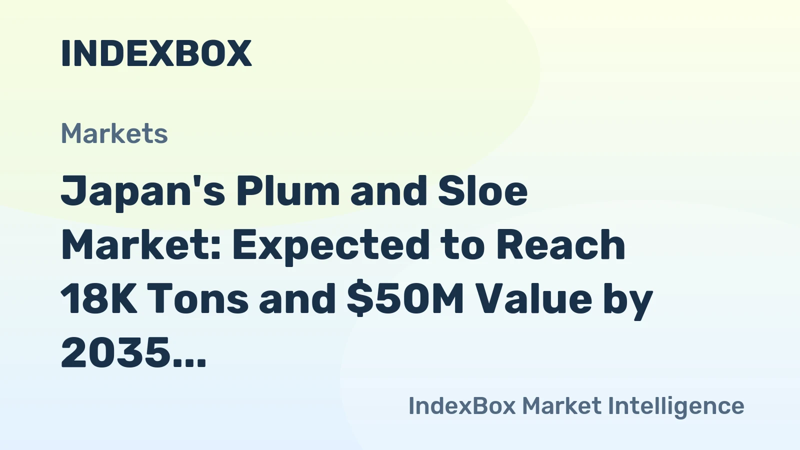 Japan's Plum and Sloe Market: Expected to Reach 18K Tons and $50M Value by 2035