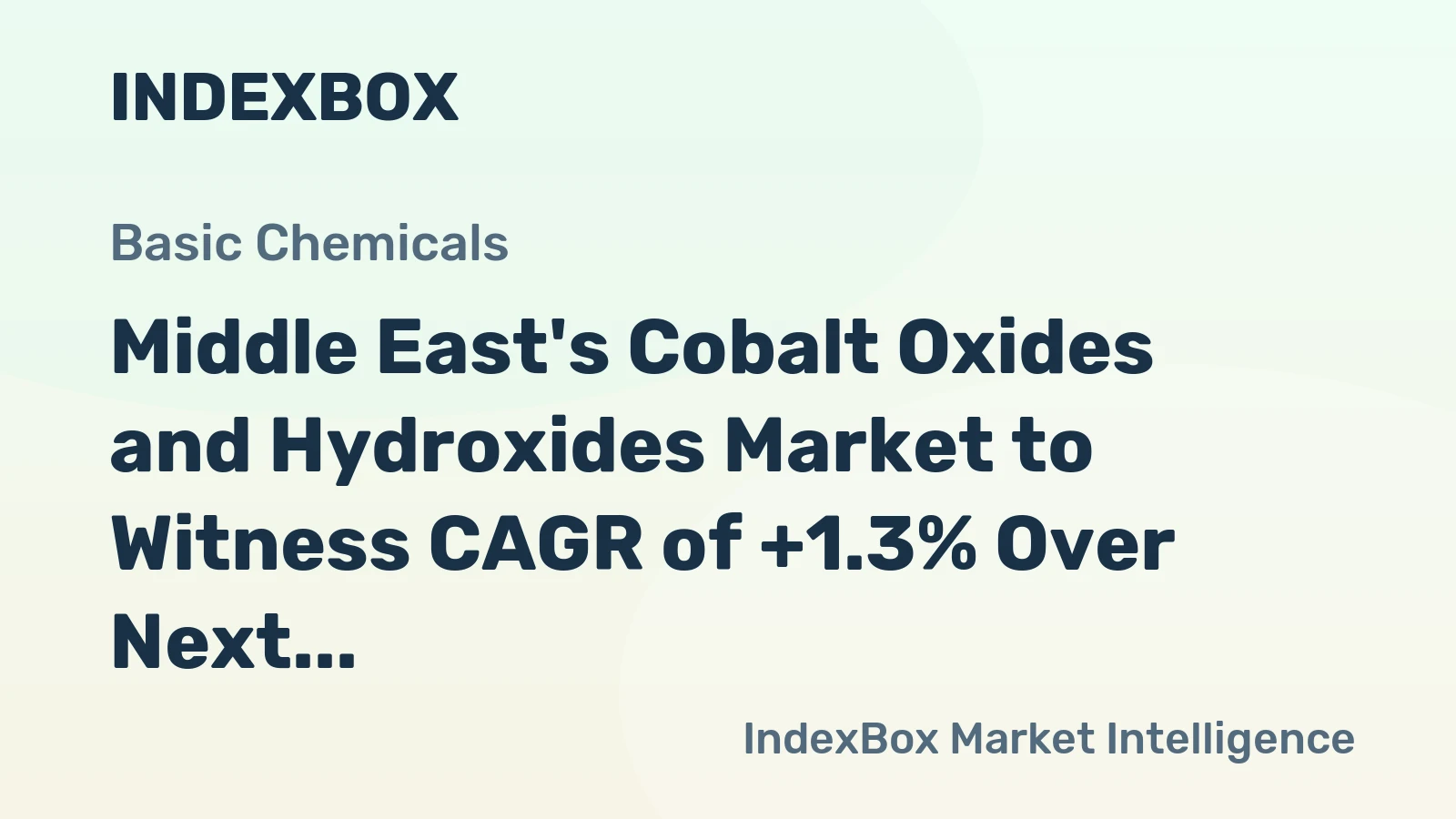 Middle East's Cobalt Oxides and Hydroxides Market to Witness CAGR of +1.3% Over Next Decade