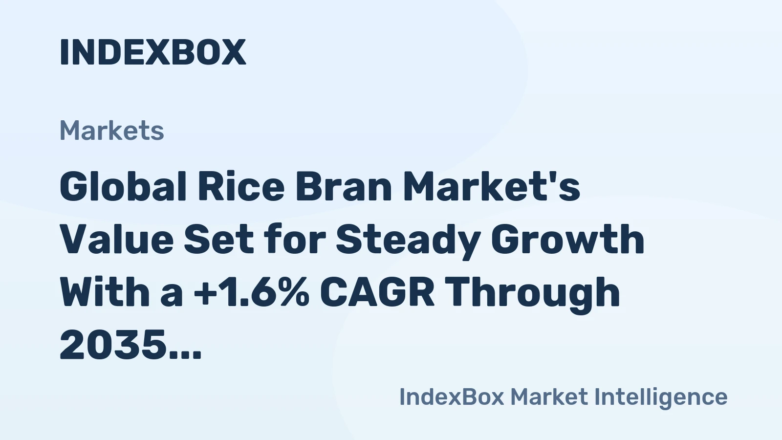 Global Rice Bran Market's Value Set for Steady Growth With a +1.6% CAGR Through 2035