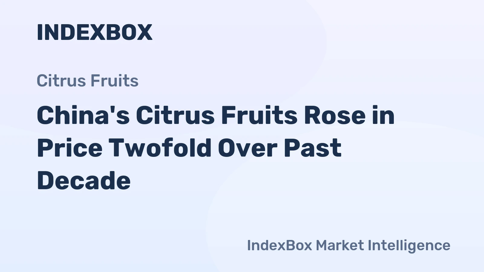 China's Citrus Fruits Rose in Price Twofold Over Past Decade