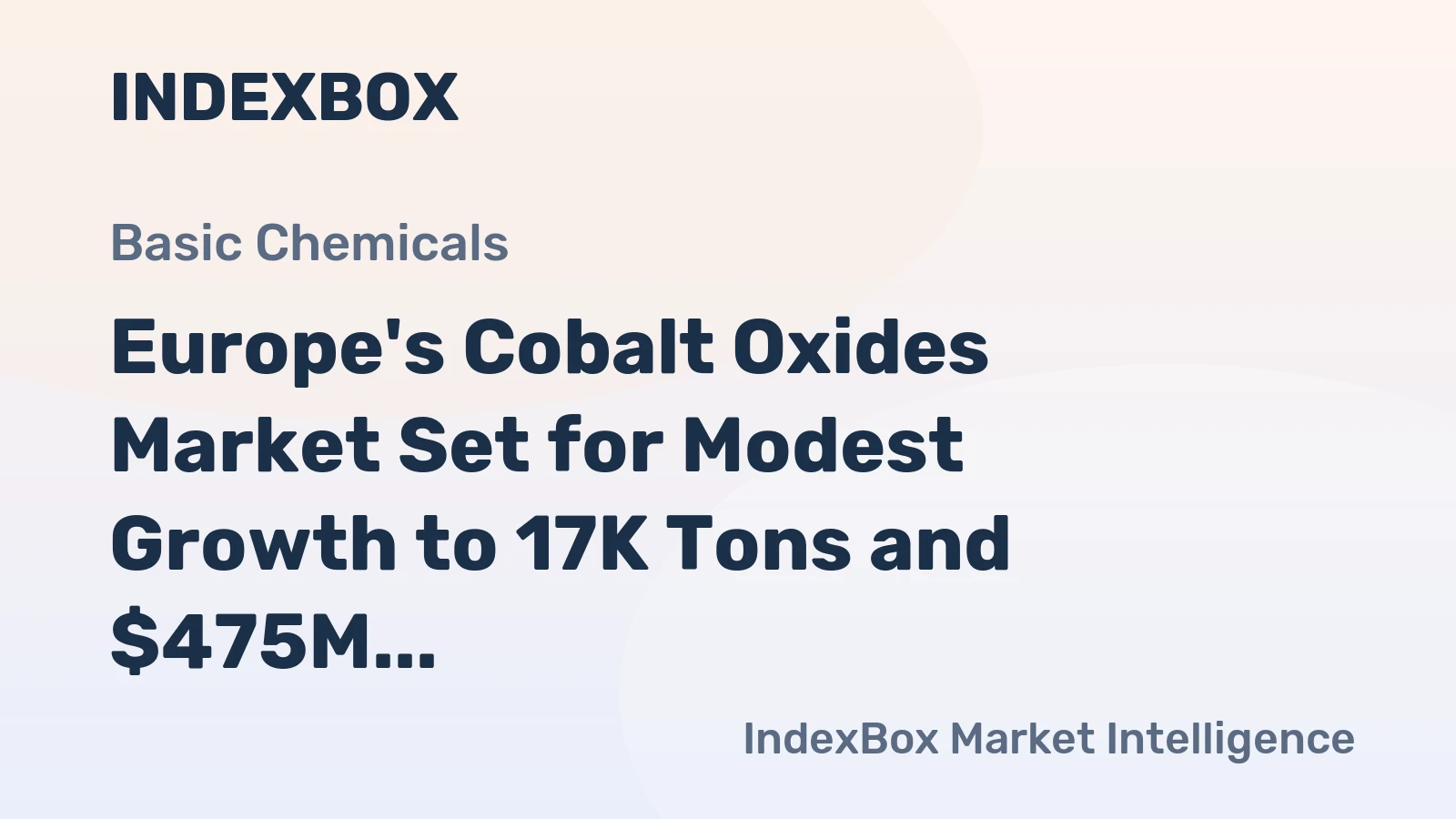 Europe's Cobalt Oxides Market Set for Modest Growth to 17K Tons and $475M by 2035