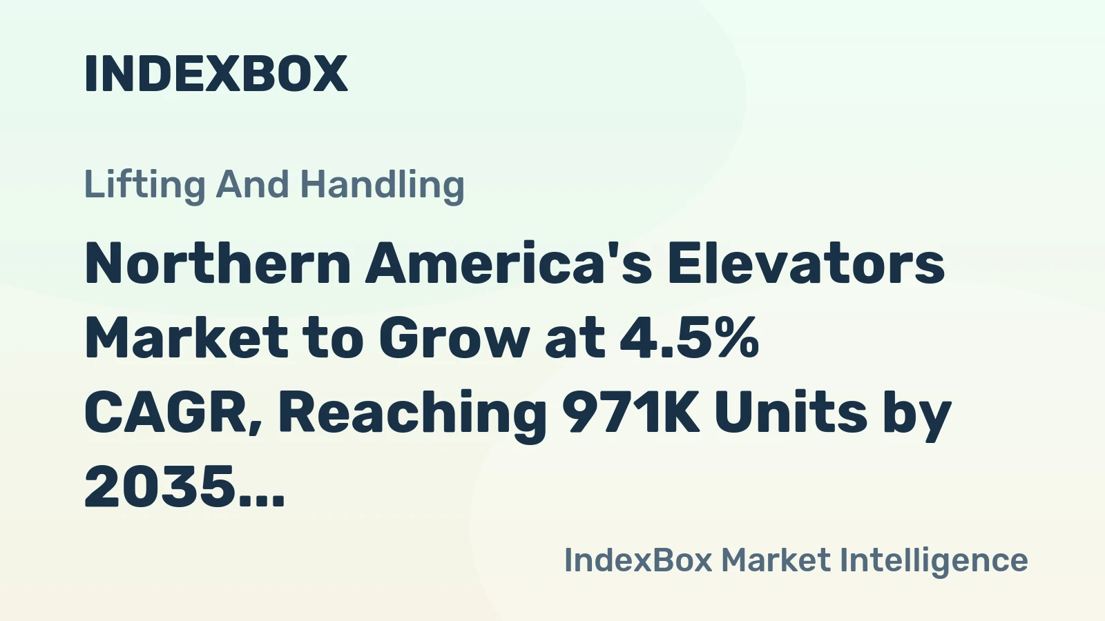 Northern America's Elevators Market to Grow at 4.5% CAGR, Reaching 971K Units by 2035