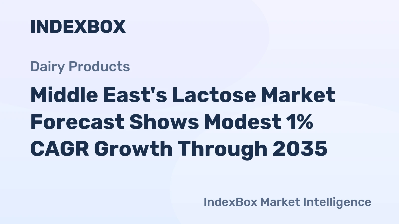 Middle East's Lactose Market Forecast Shows Modest 1% CAGR Growth Through 2035