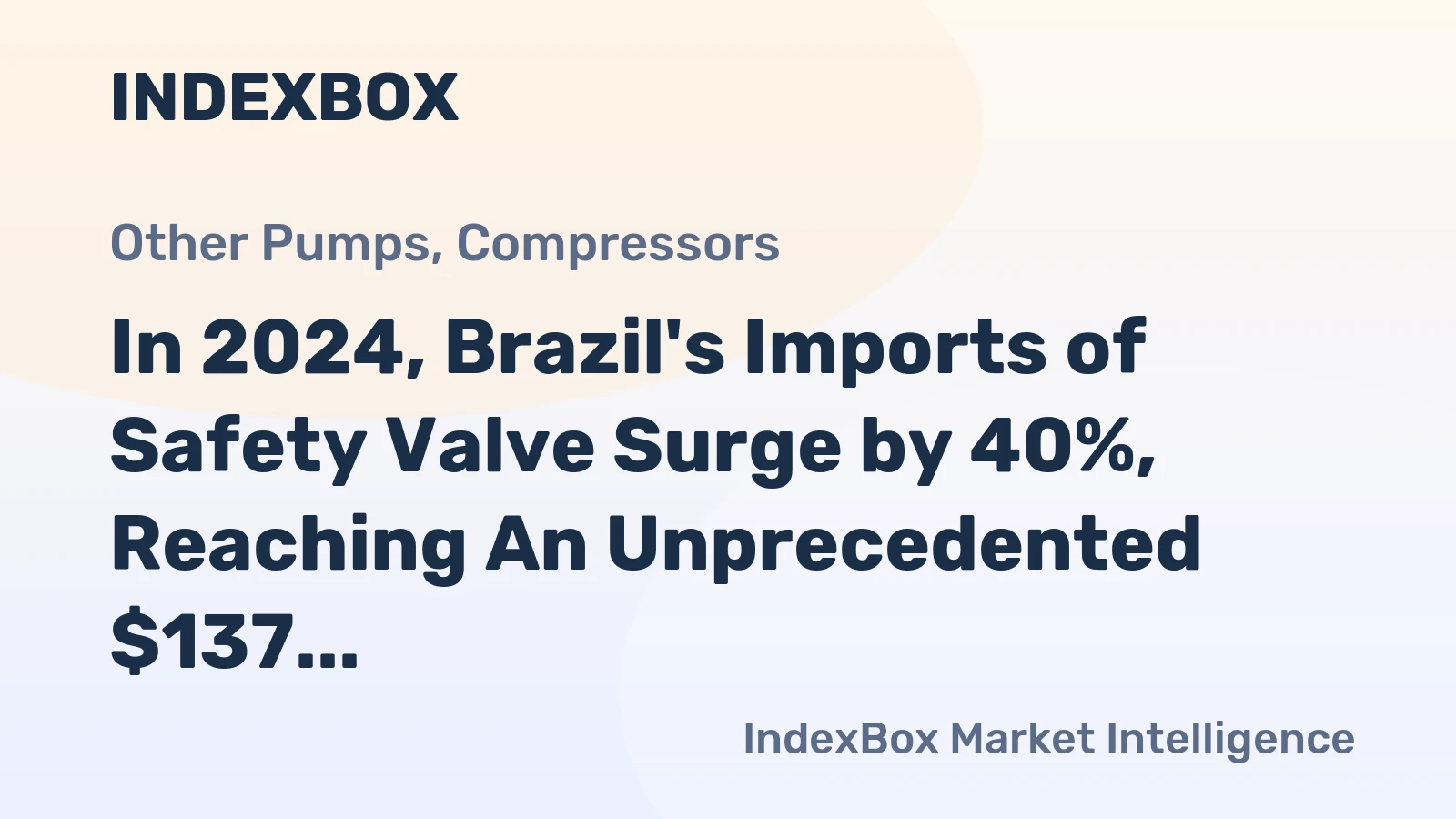 In 2024, Brazil's Imports of Safety Valve Surge by 40%, Reaching An Unprecedented $137 Million.