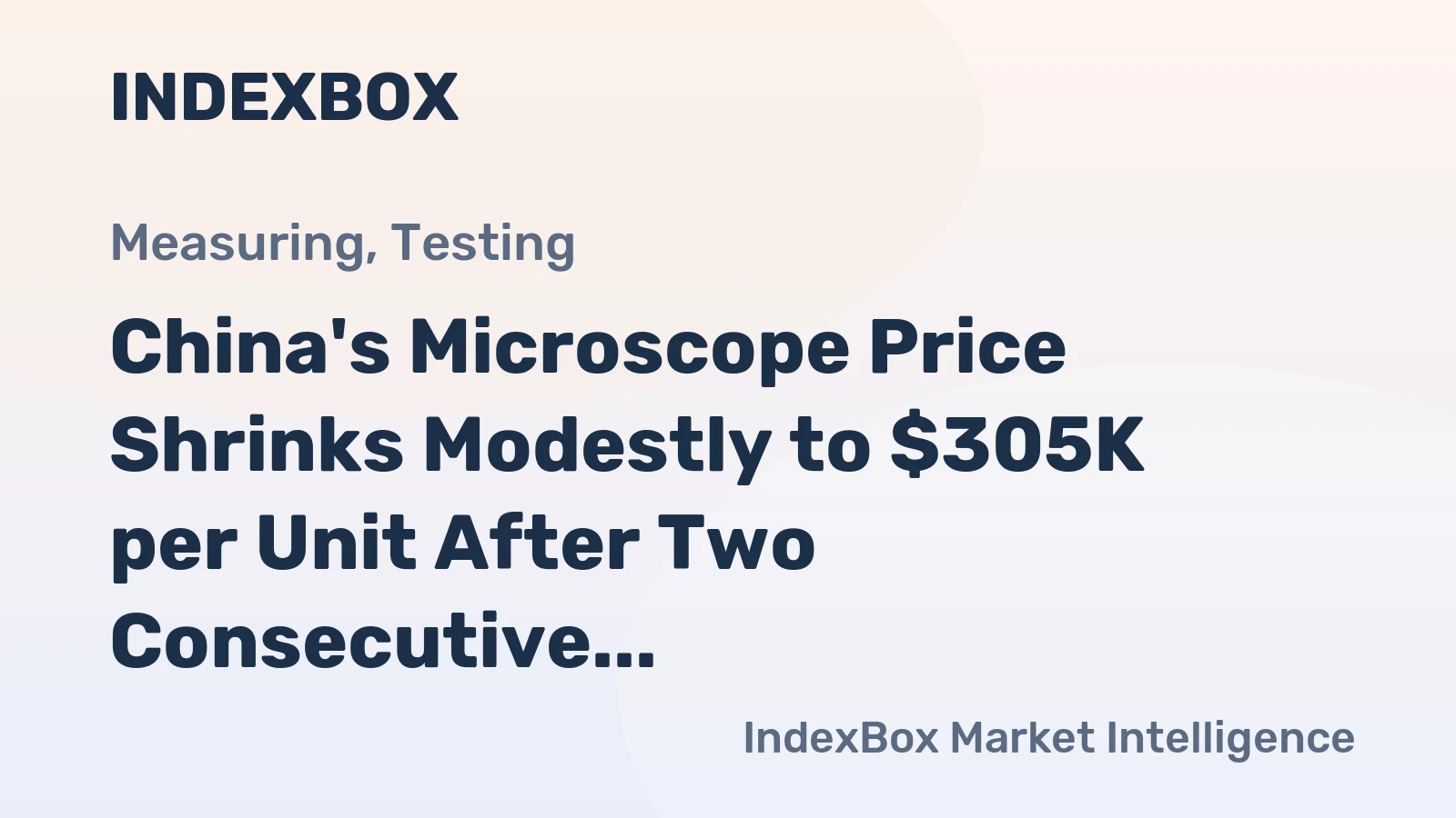 China's Microscope Price Shrinks Modestly to $305K per Unit After Two Consecutive Months of Decline