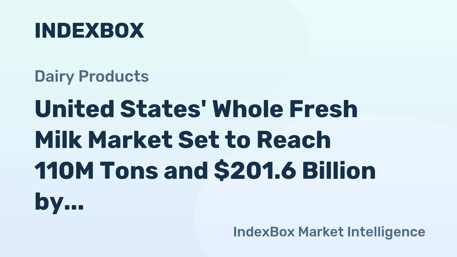 United States' Whole Fresh Milk Market Set to Reach 110M Tons and $201.6 Billion by 2035