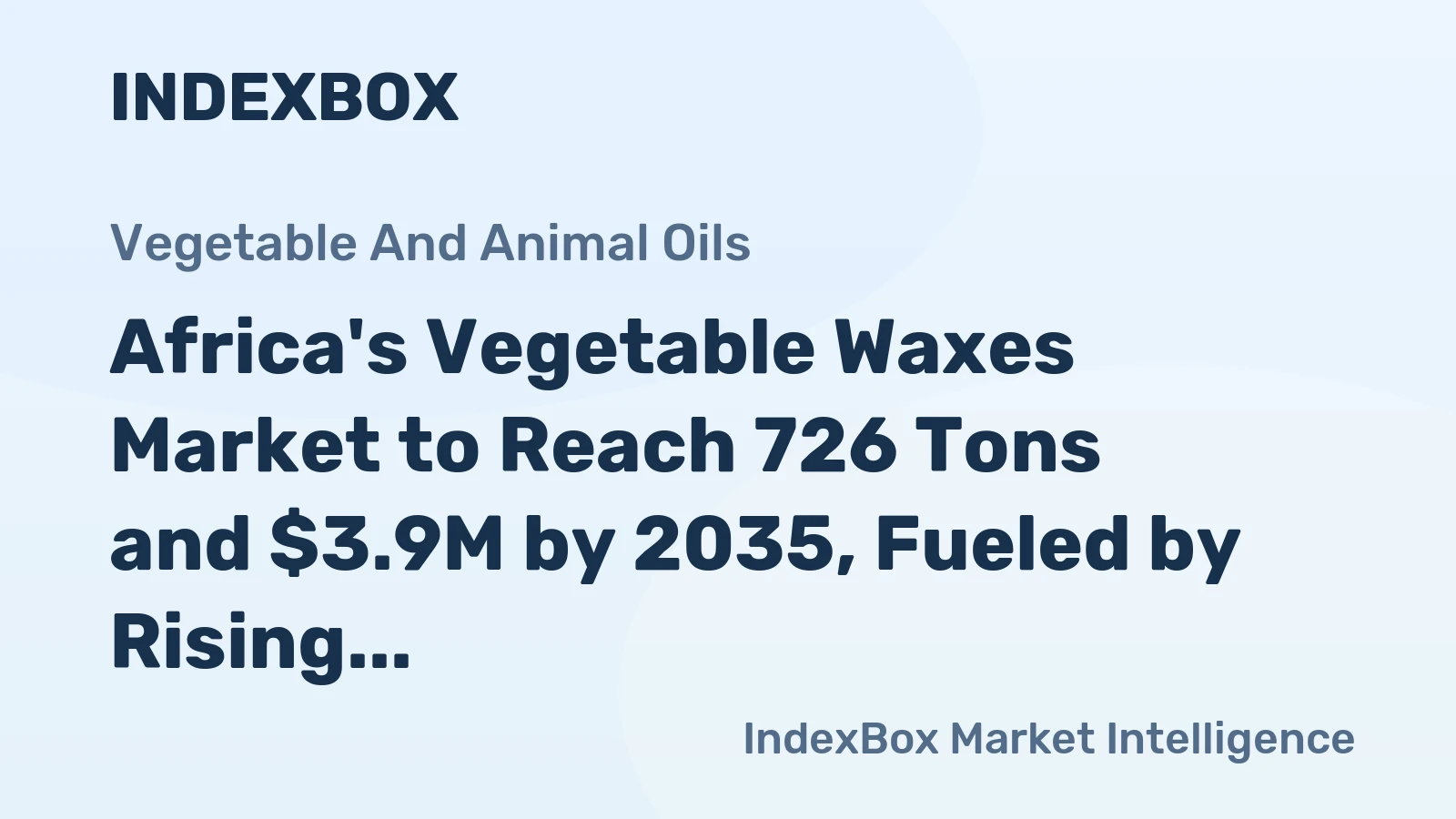 Africa's Vegetable Waxes Market to Reach 726 Tons and $3.9M by 2035, Fueled by Rising Demand