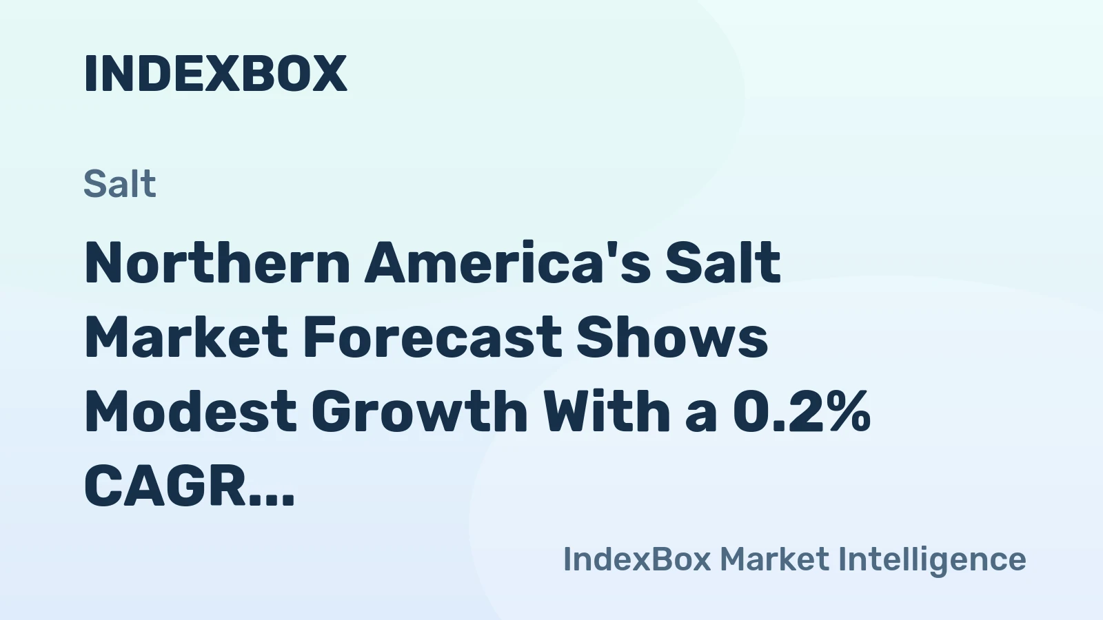 Northern America's Salt Market Forecast Shows Modest Growth With a 0.2% CAGR Through 2035