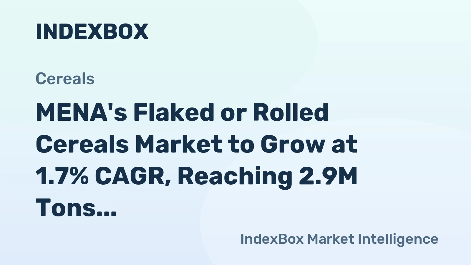 MENA's Flaked or Rolled Cereals Market to Grow at 1.7% CAGR, Reaching 2.9M Tons by 2035