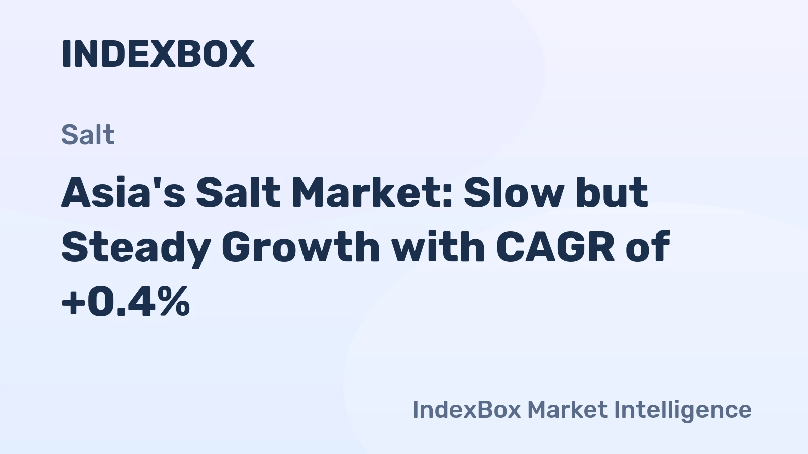 Asia's Salt Market: Slow but Steady Growth with CAGR of +0.4%