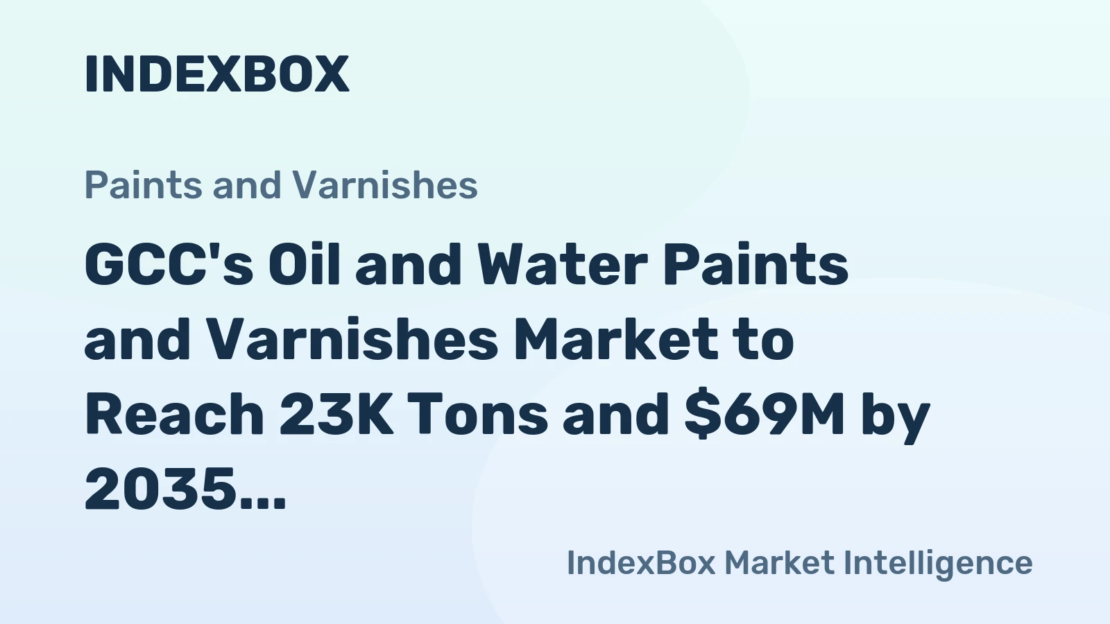 GCC's Oil and Water Paints and Varnishes Market to Reach 23K Tons and $69M by 2035