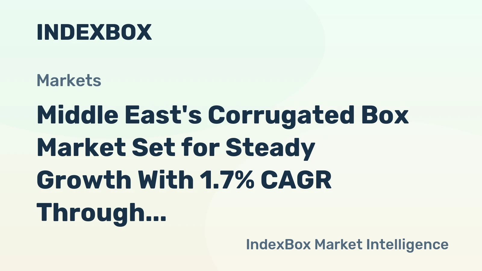 Middle East's Corrugated Box Market Set for Steady Growth With 1.7% CAGR Through 2035