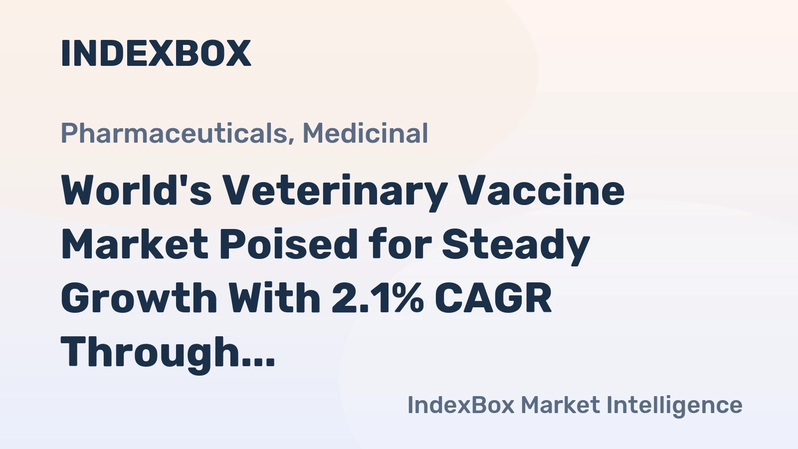World's Veterinary Vaccine Market Poised for Steady Growth With 2.1% CAGR Through 2035