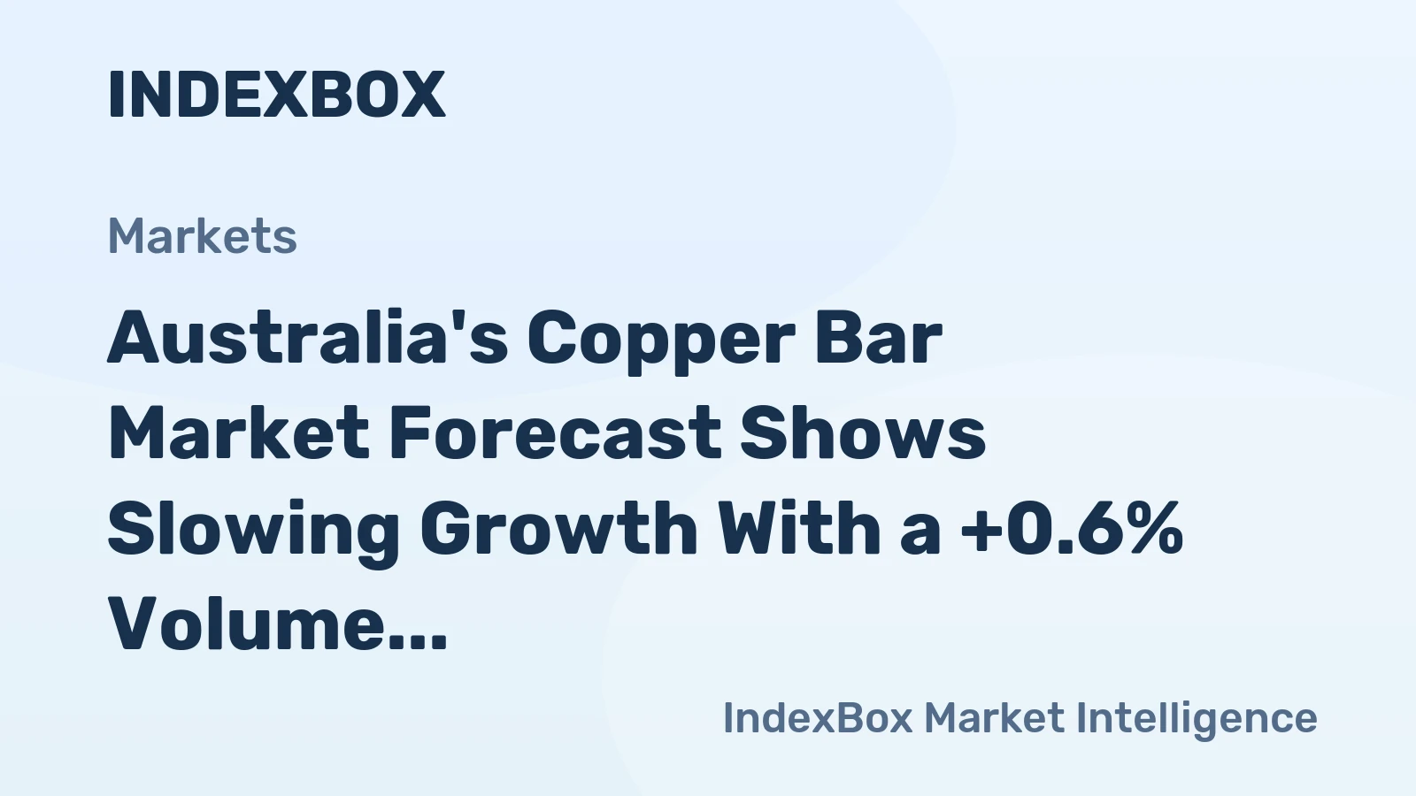 Australia's Copper Bar Market Forecast Shows Slowing Growth With a +0.6% Volume CAGR to 2035