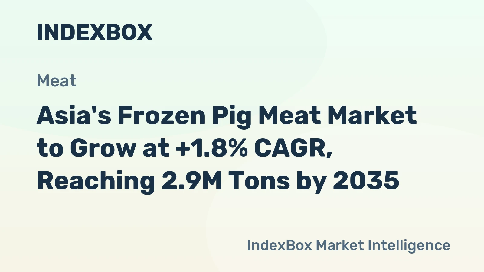 Asia's Frozen Pig Meat Market to Grow at +1.8% CAGR, Reaching 2.9M Tons by 2035