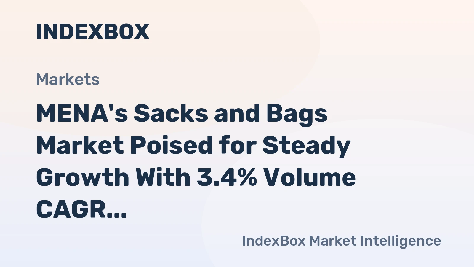 MENA's Sacks and Bags Market Poised for Steady Growth With 3.4% Volume CAGR Through 2035