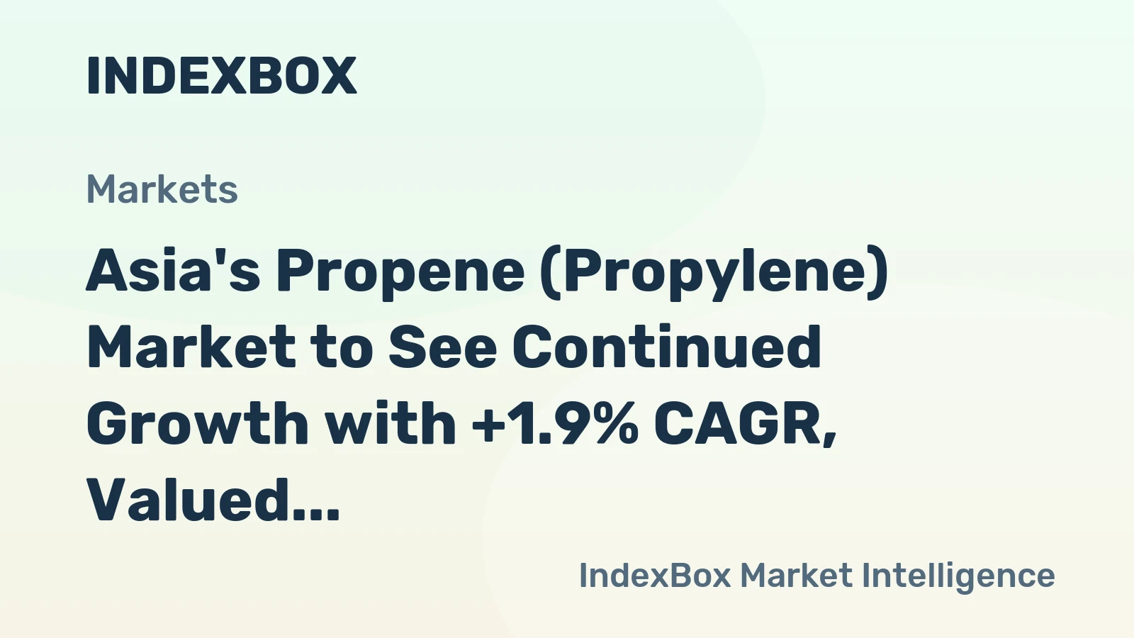 Asia's Propene (Propylene) Market to See Continued Growth with +1.9% CAGR, Valued at $117.7B by 2035